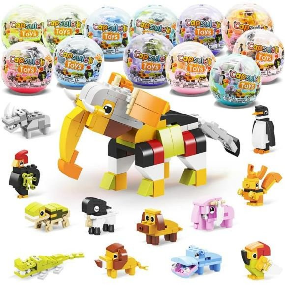 Toys | 12 Pcs Easter Eggs Animals Building Blocks 12 In 1 Mini Building ...